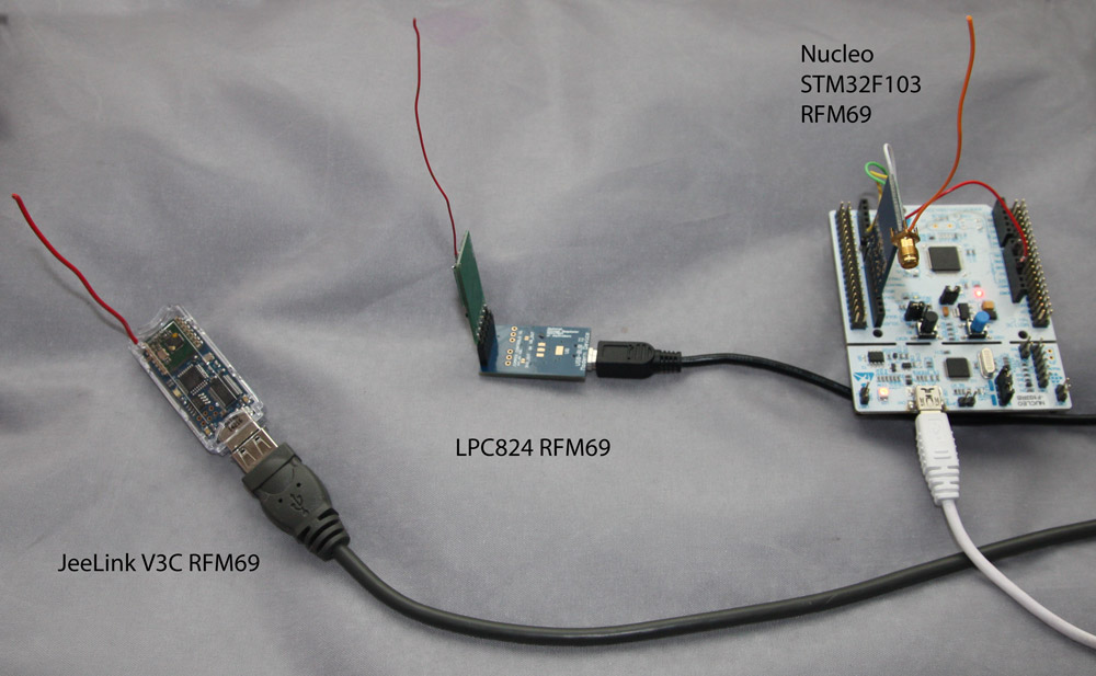 RFM69 OOK compare RSSI on STM32 LPC824 and JeeLink - SevenWatt